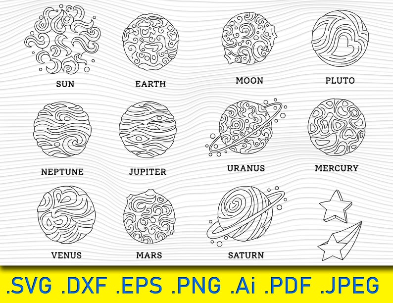 Solar System Planets SVG Planet Svg Space Svg Earth Svg - Etsy