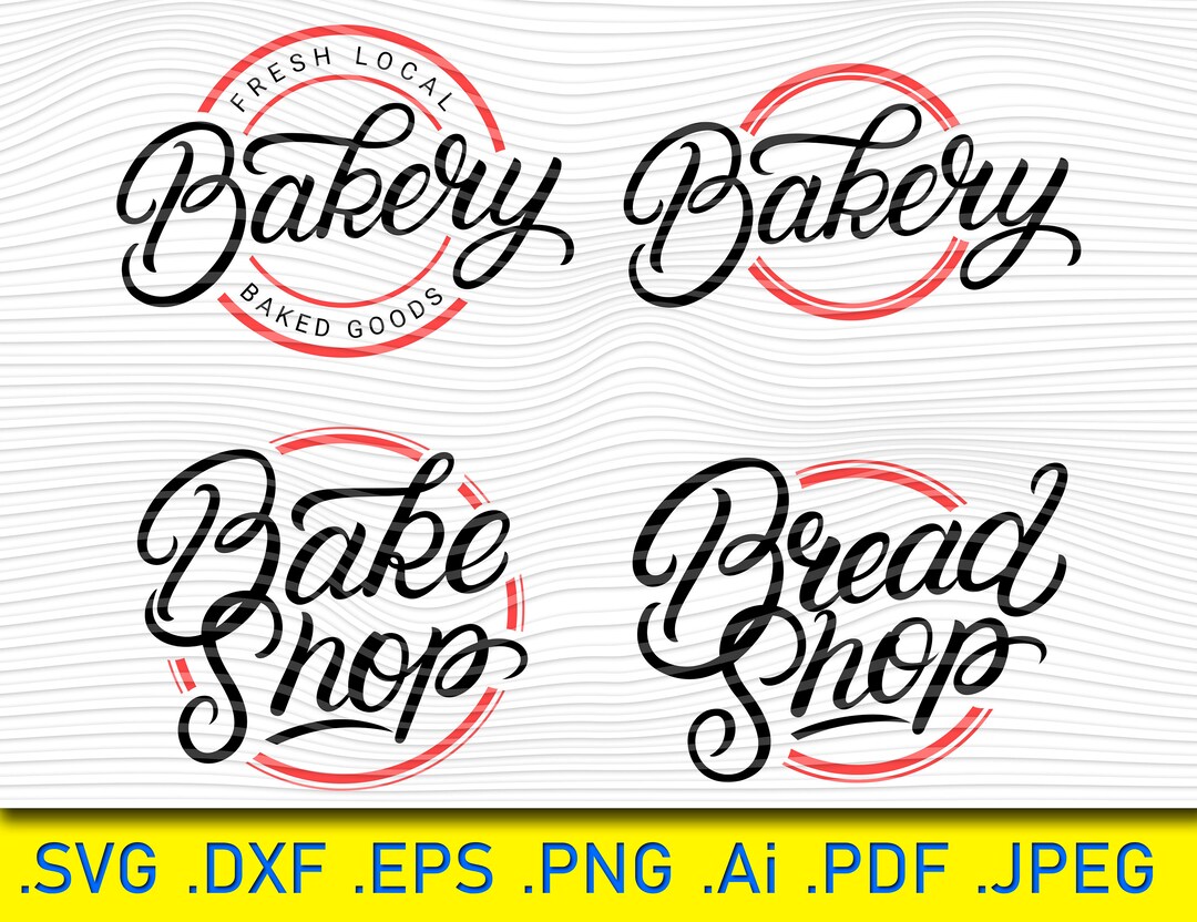 Bakery Shop Lettering Logo: Vintage Calligraphy SVG Files - Etsy