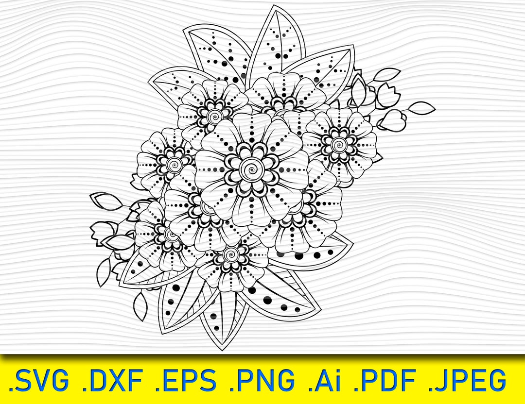 Mehndi Flower SVG: Henna Tattoo Pattern, Clipart (digital Download) - Etsy