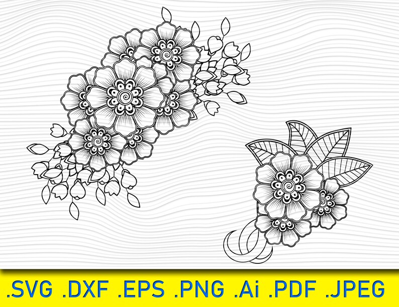 Flower Bundle Svg Flower Spray Svg Floral Svg Sign Svg - Etsy