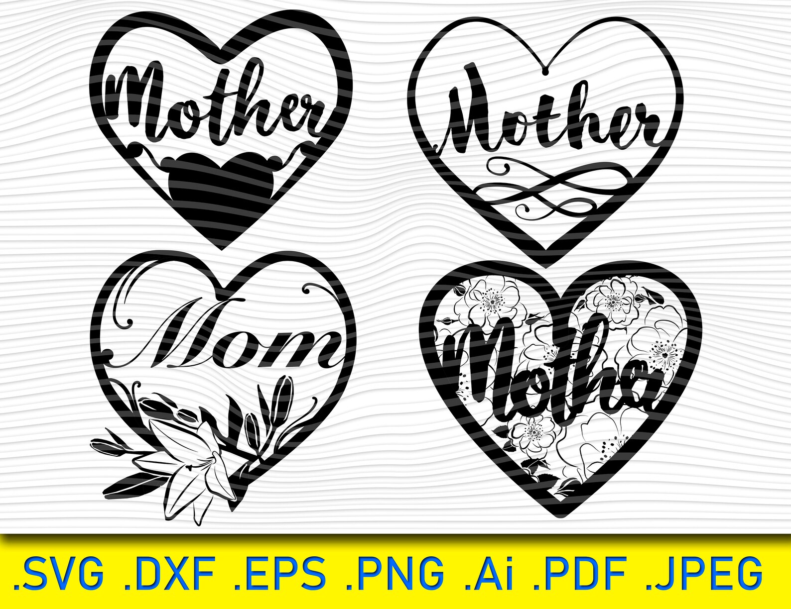 Heart for Mother Svg Bundle Hearts Svg Love Svg Valentine - Etsy