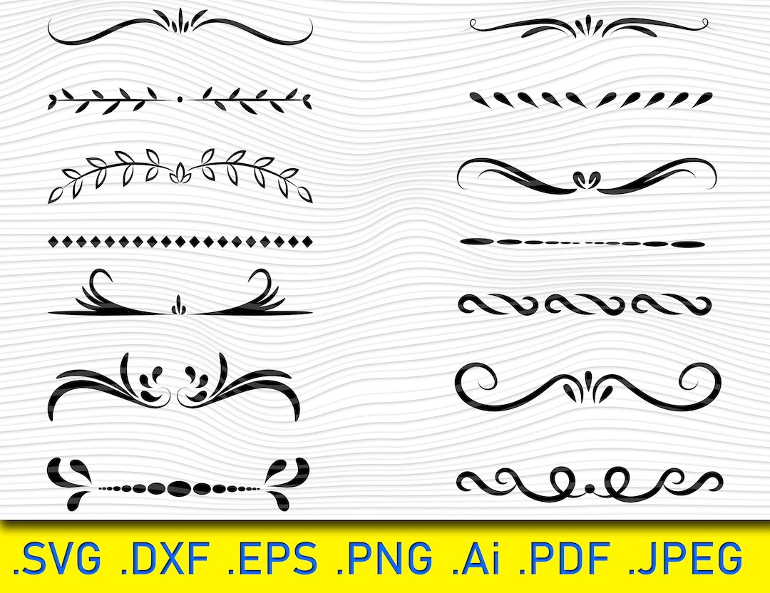 14 Border Svg, Decorative Dividers Cutfiles, Wedding Decor, Ornaments ...