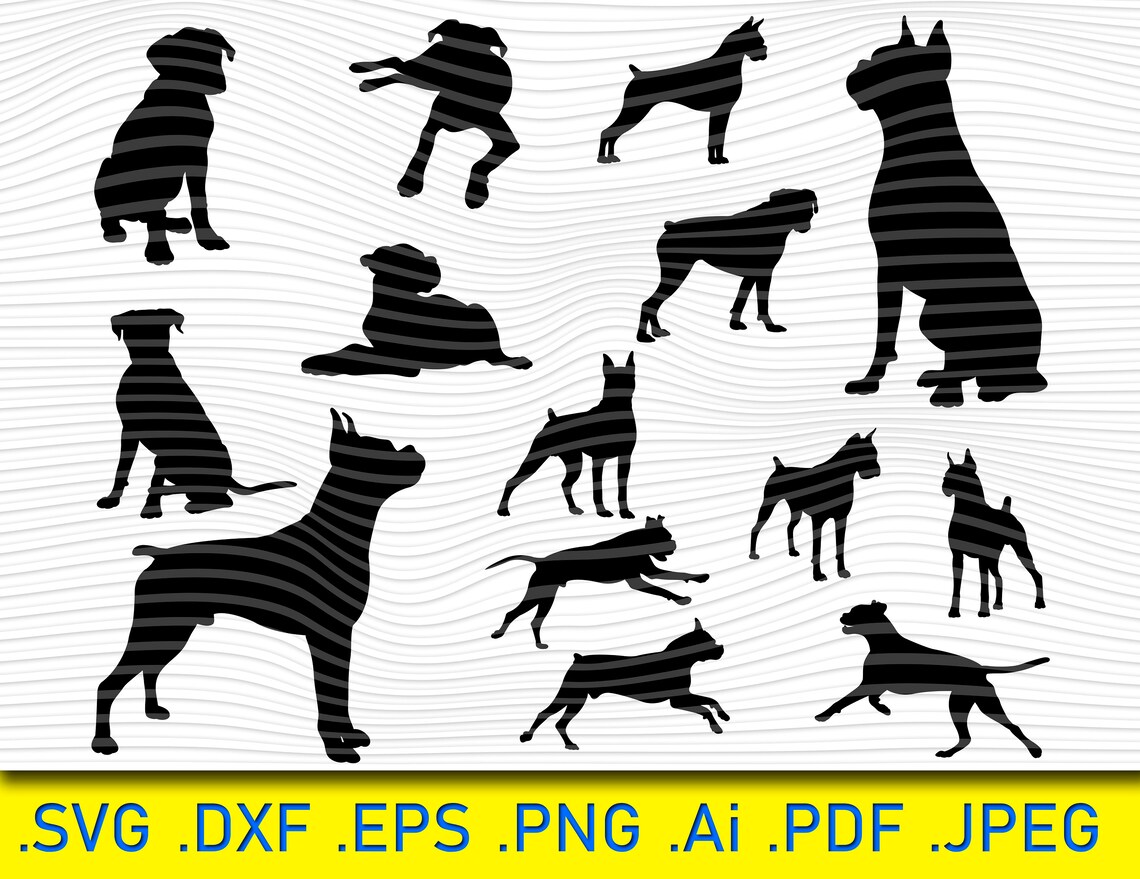 14 Boxer Dog Svg Animal Silhouettes Boxer Dog Svg Dog - Etsy