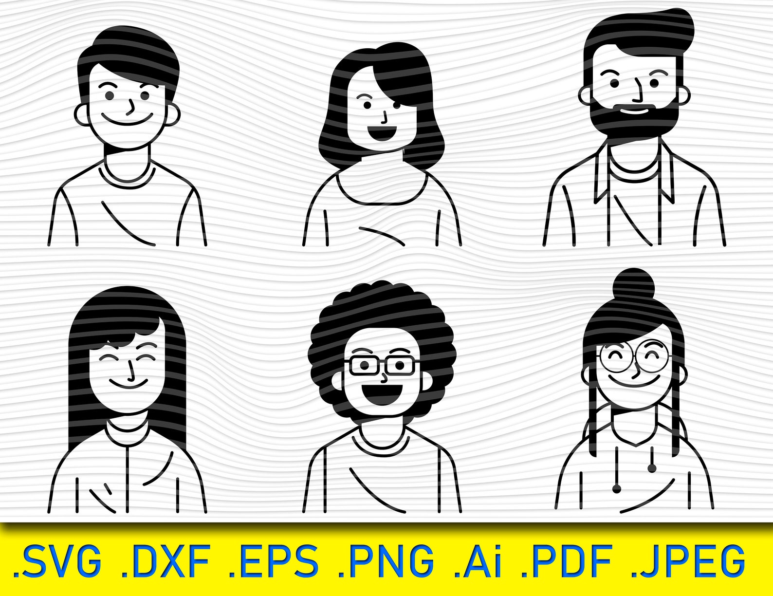 People Avatars Svg Human Head Face Silhouette People Head - Etsy
