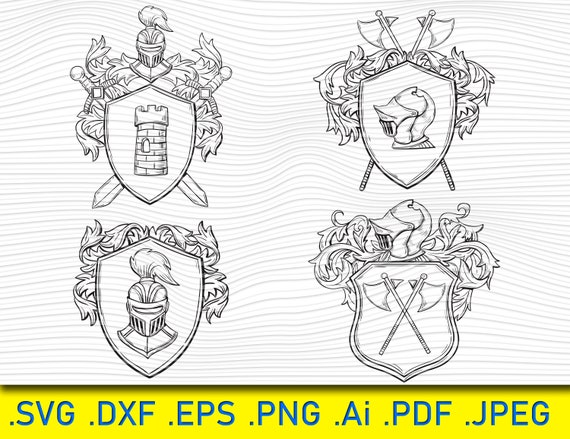Heraldry Medieval Shield Heraldic Emblems Knight's - Etsy