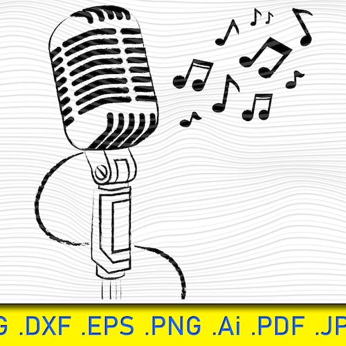 Vintage Microphone Svg Microphone Svg Png Eps Dxf Musical - Etsy