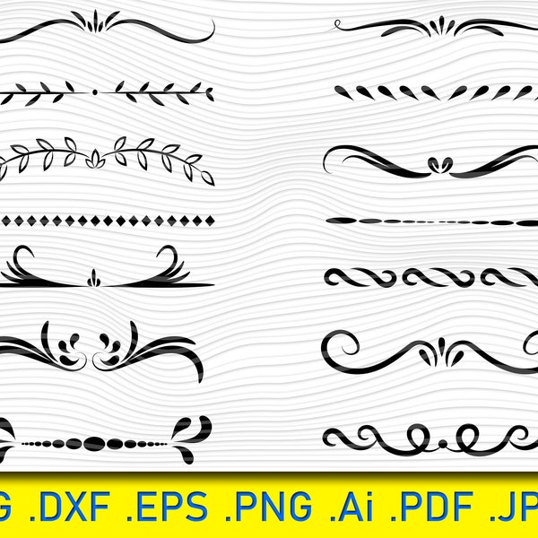 Decorative Line Border Svg - Etsy