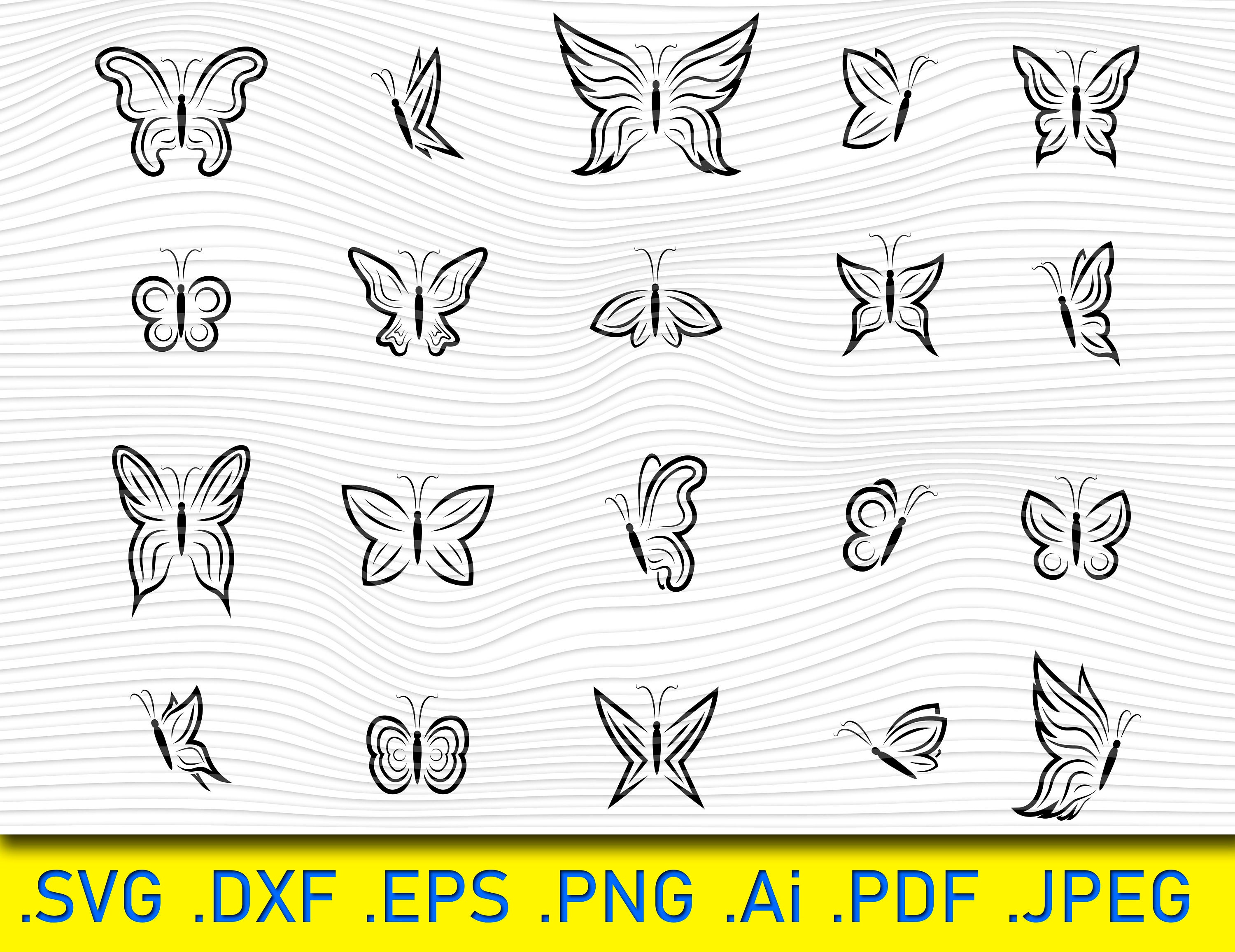 20 Butterflies, Butterfly Moth Wings Flying Insects, Butterfly SVG ...
