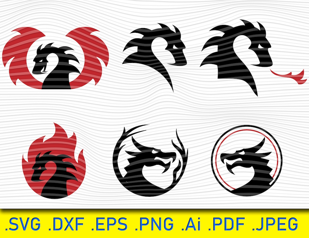 Dragon Logo Collection, Dragon Svg, Dragon Silhouette, Dragons Svg ...