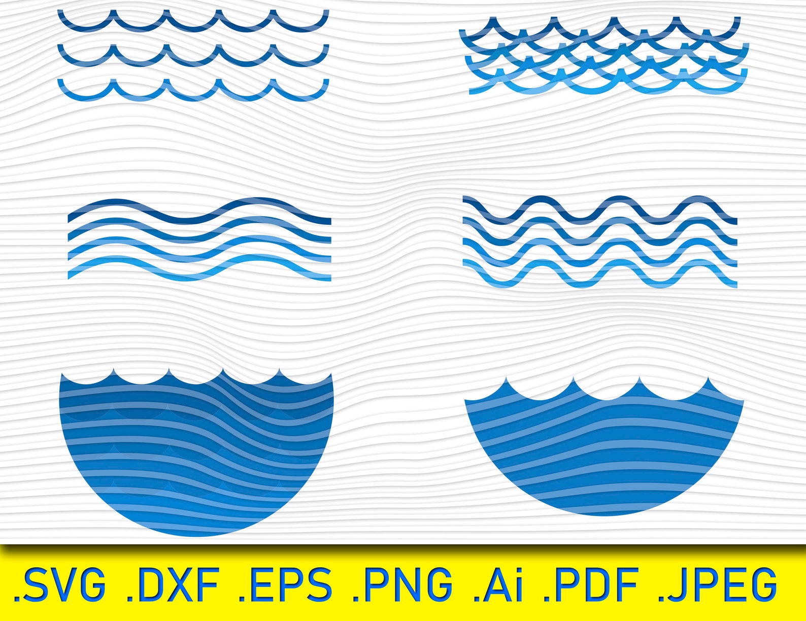 Wave SVG Bundle, Wave SVG, Wave Clipart, Wave Cut Files for Silhouette ...