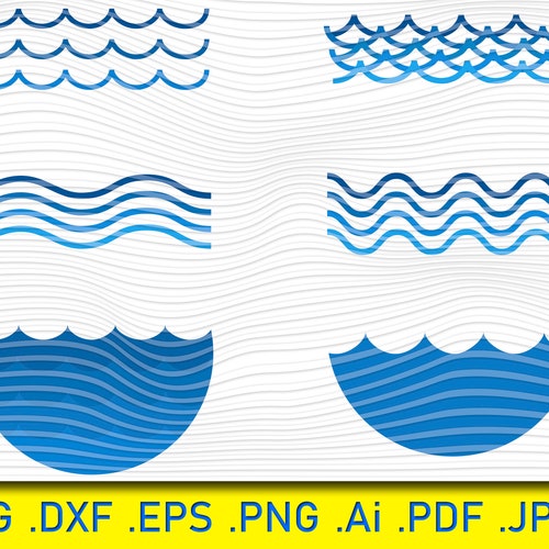 Wave SVG Bundle Wave SVG Wave Clipart Wave Cut Files for | Etsy