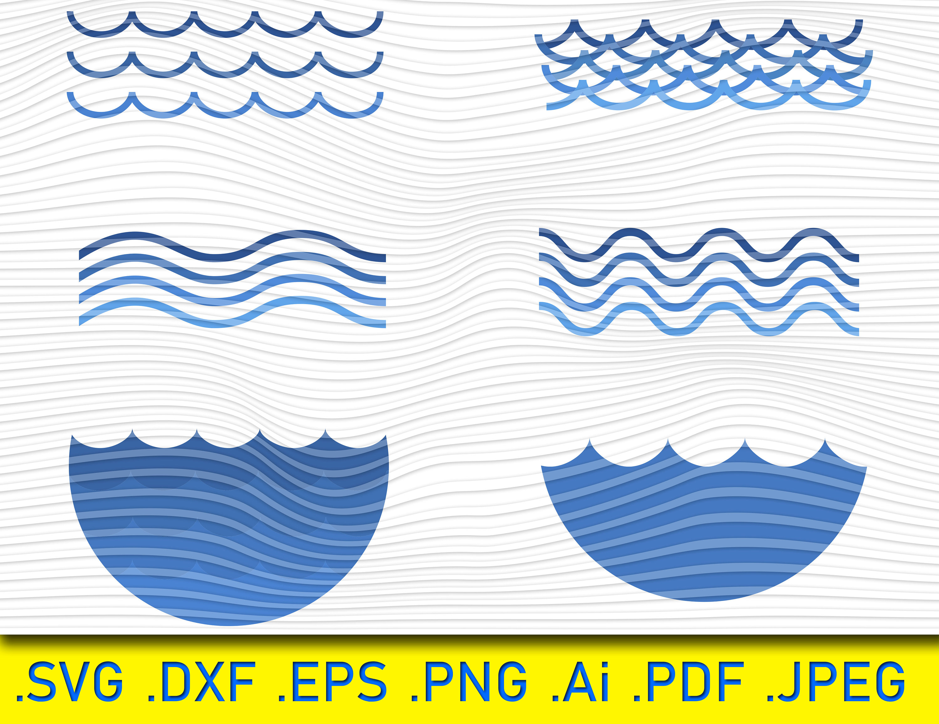 Wave SVG Bundle, Wave SVG, Wave Clipart, Wave Cut Files for Silhouette ...