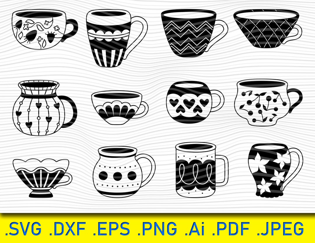 Cups Svg,cups Svg Bundle,glass Svg,dishes Svg,coffee Cup Svg,tea Cup ...