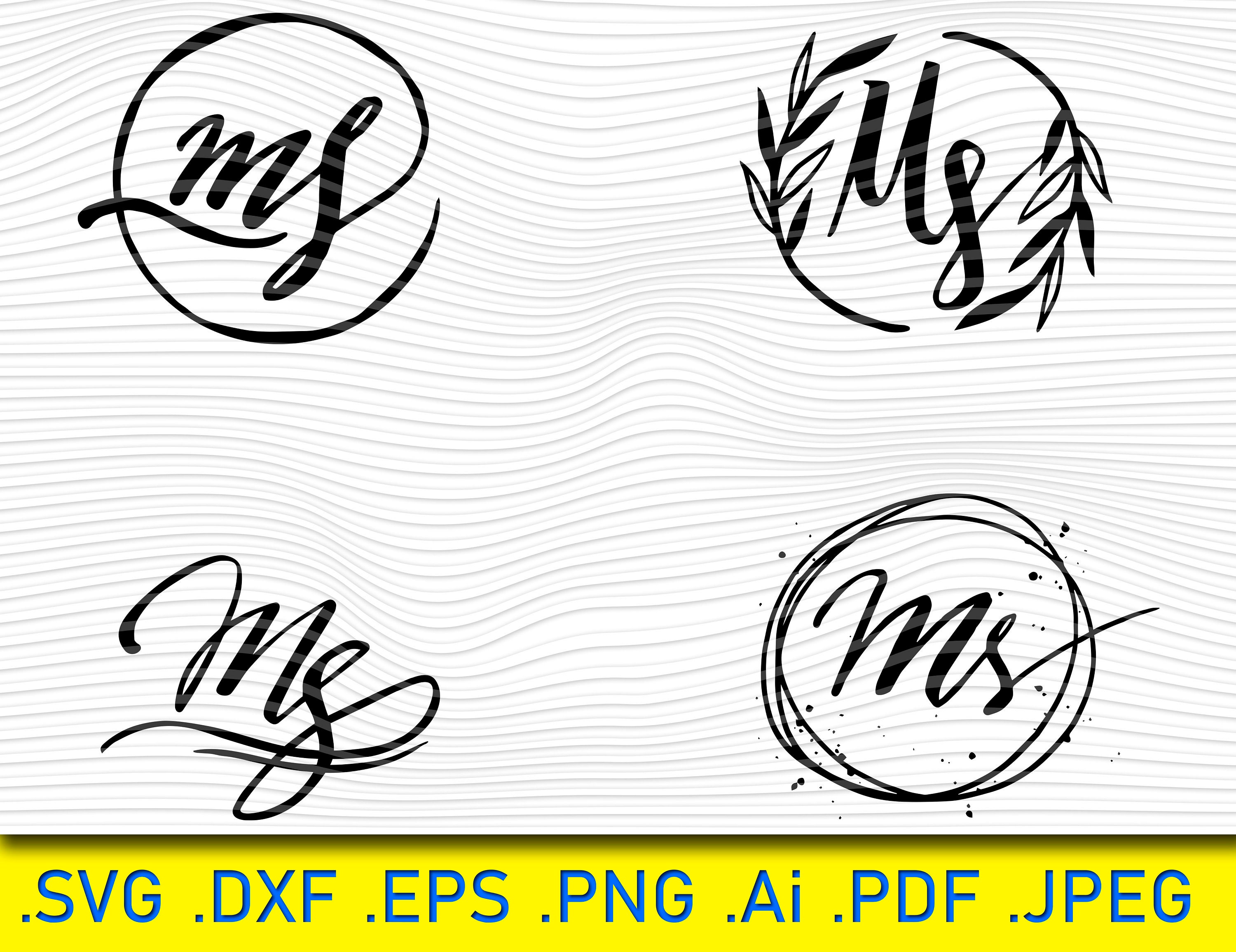 MS Logos Ms SVG Cut File Wedding Title Silhouette File - Etsy