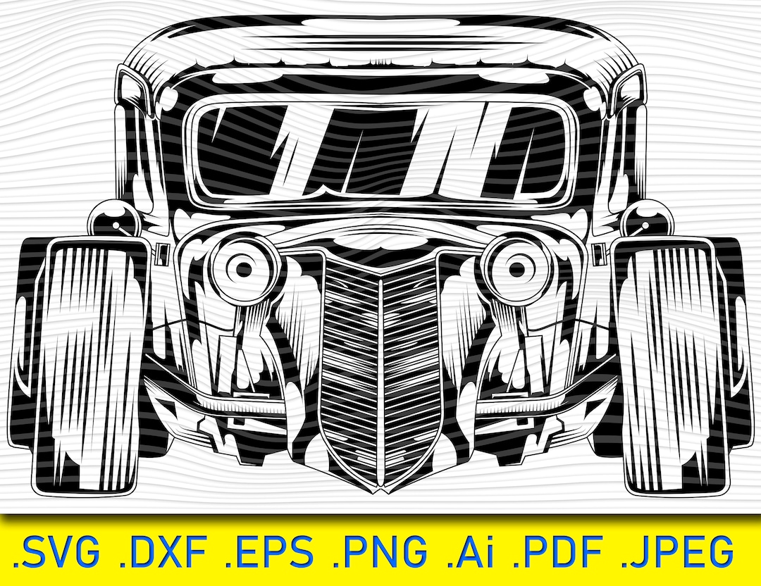 Hot Rod SVG, Vintage Car SVG, Muscle Car Silhouette, Retro Car Svg, Hot ...