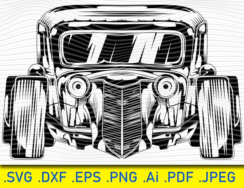 Hot Rod SVG Vintage Car SVG Muscle Car Silhouette Retro Car - Etsy