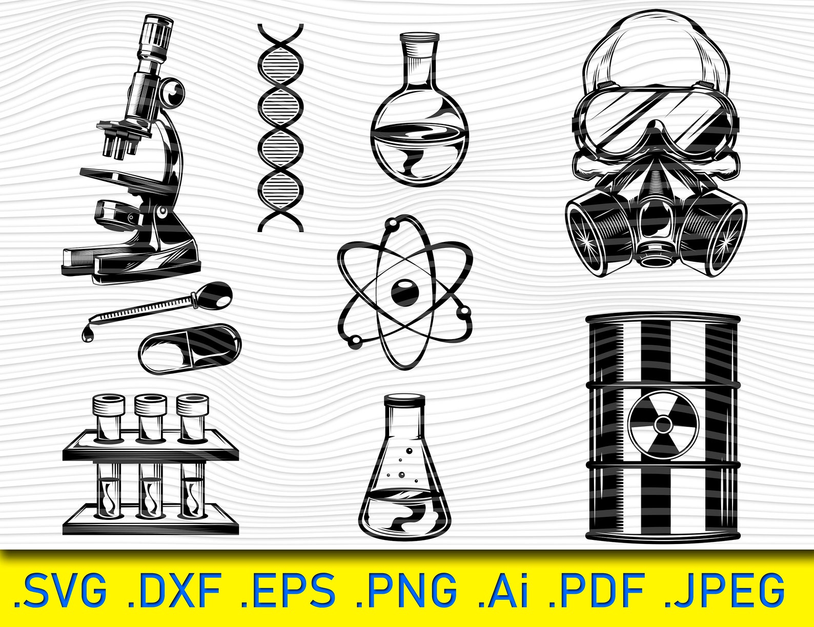 Chemistry Elements Molecule Atom Icon Dna SVG Bundle Dna - Etsy
