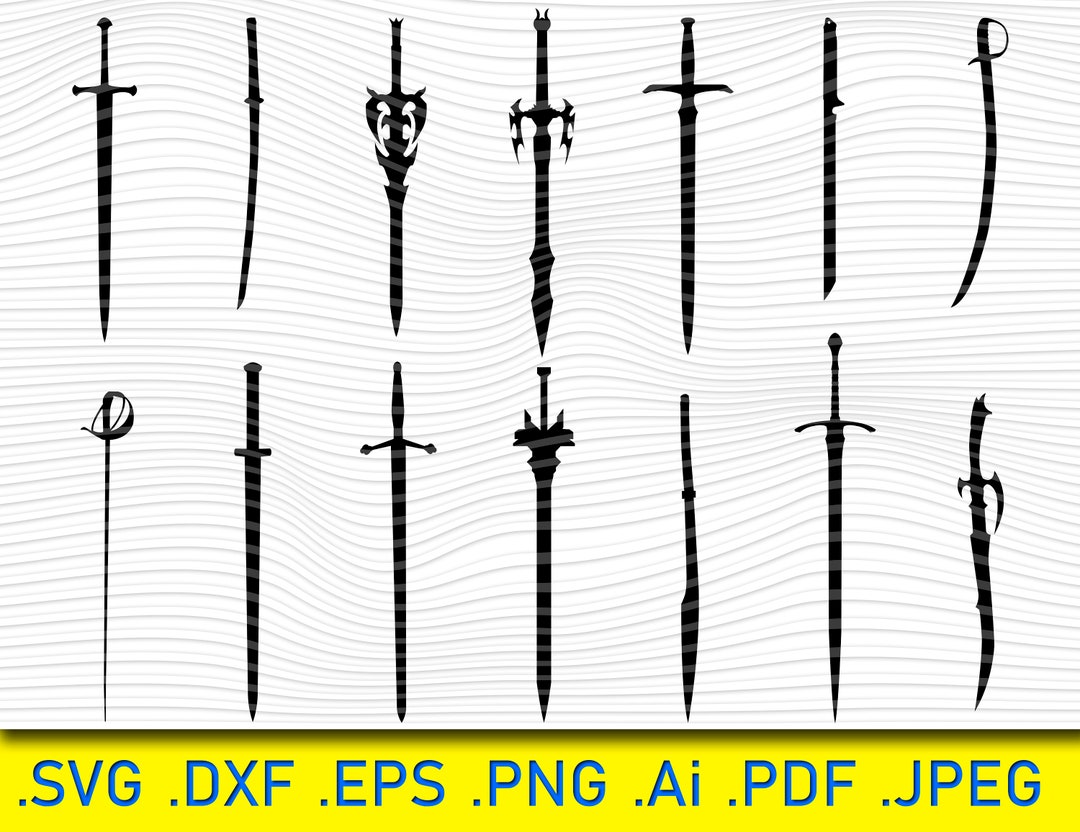 14 Sword Bundle Svg,sword Svg,sword Clipart,sword Vector,sword ...
