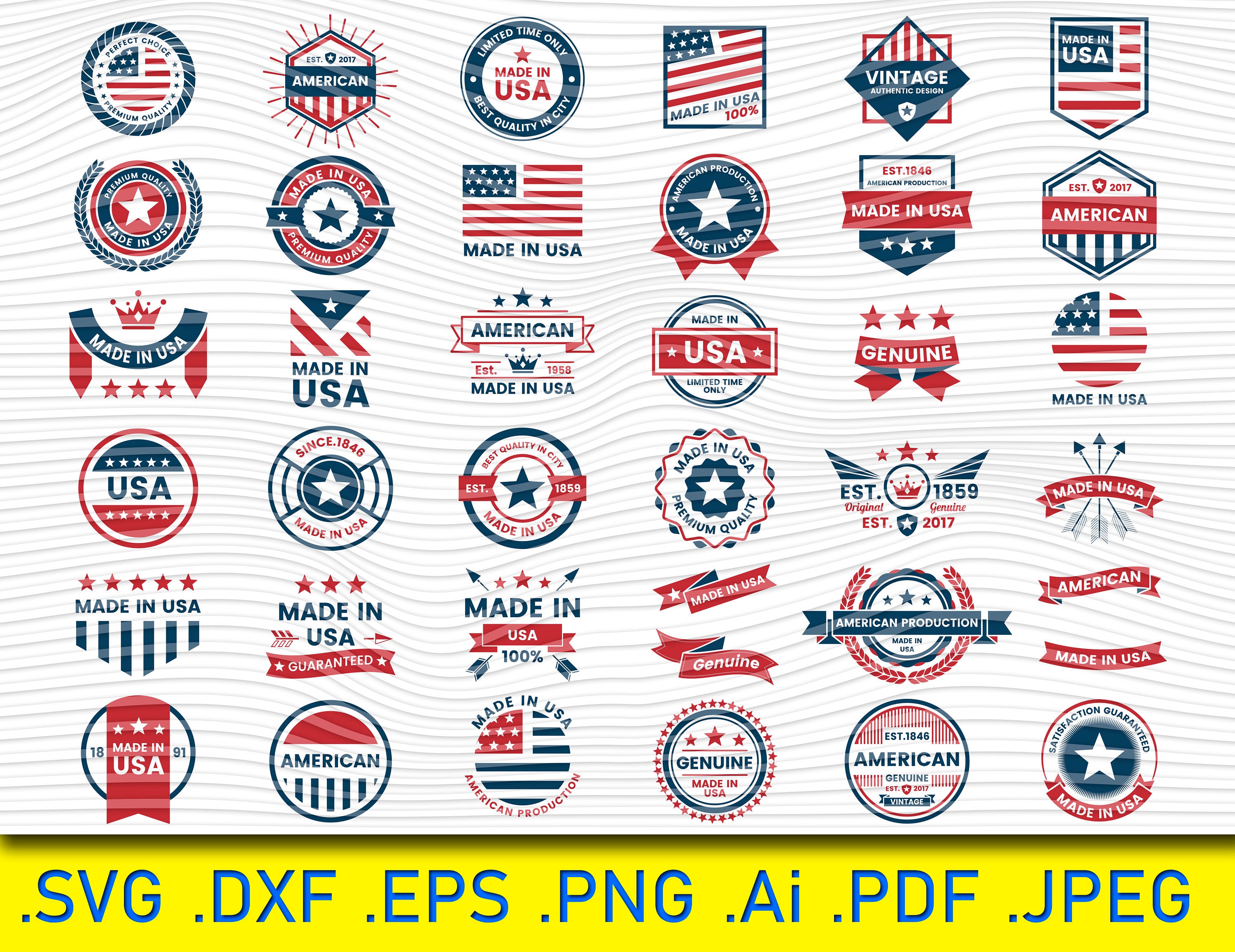 38 America Label Banner Poster Made in USA Label | Etsy