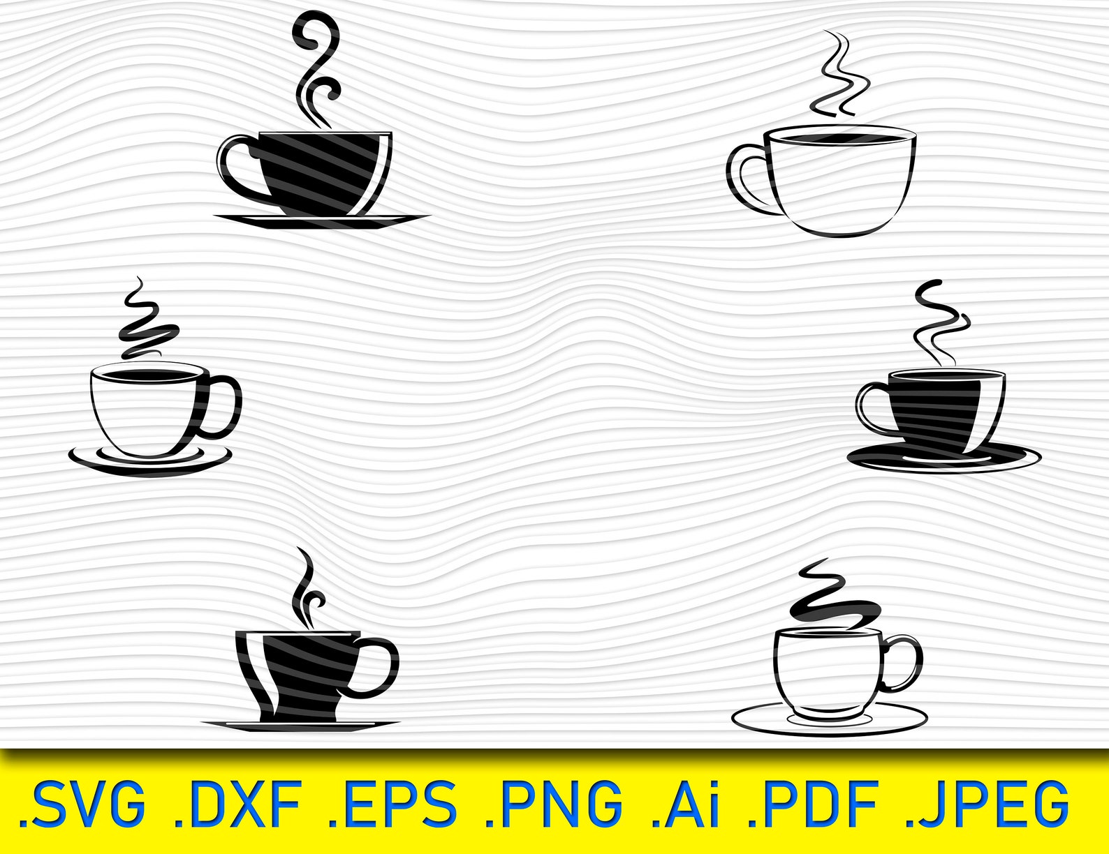 Cups With Hot Coffee, Coffee Cup SVG Bundle, Coffee Cup SVG Files ...