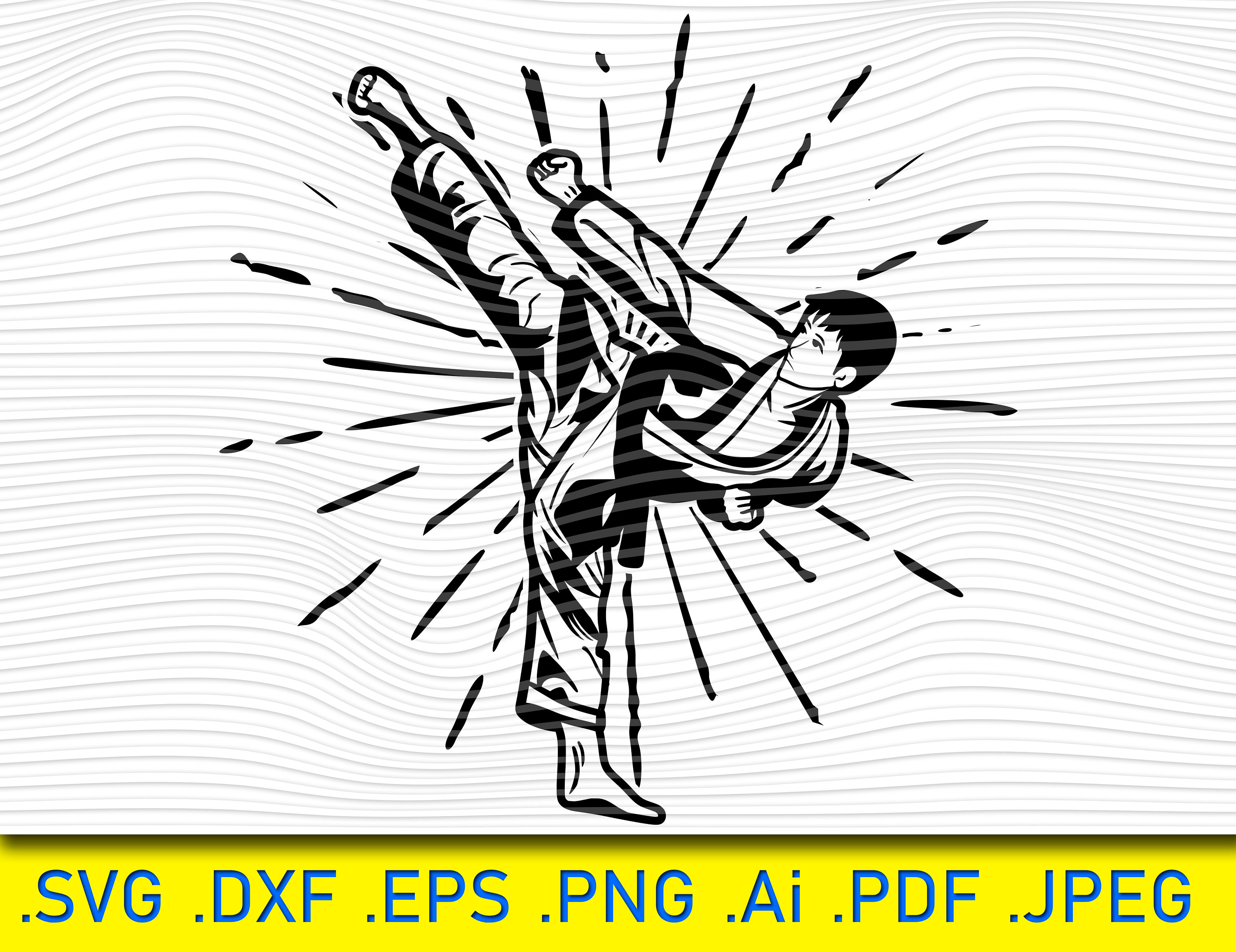 Ninja Kick Silhouette