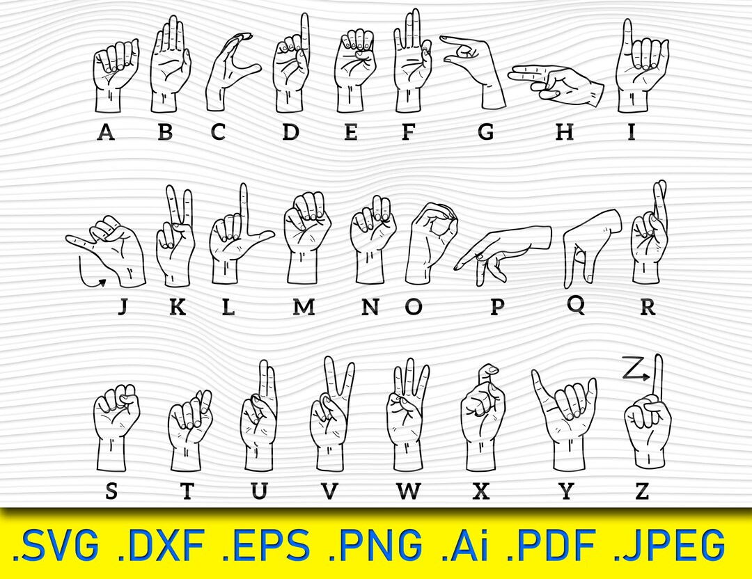 Sign Language Alphabet SVG: American Sign Letters (digital Download) - Etsy