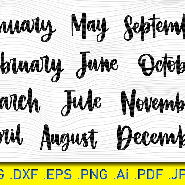 Months of the Year Stencils - Etsy