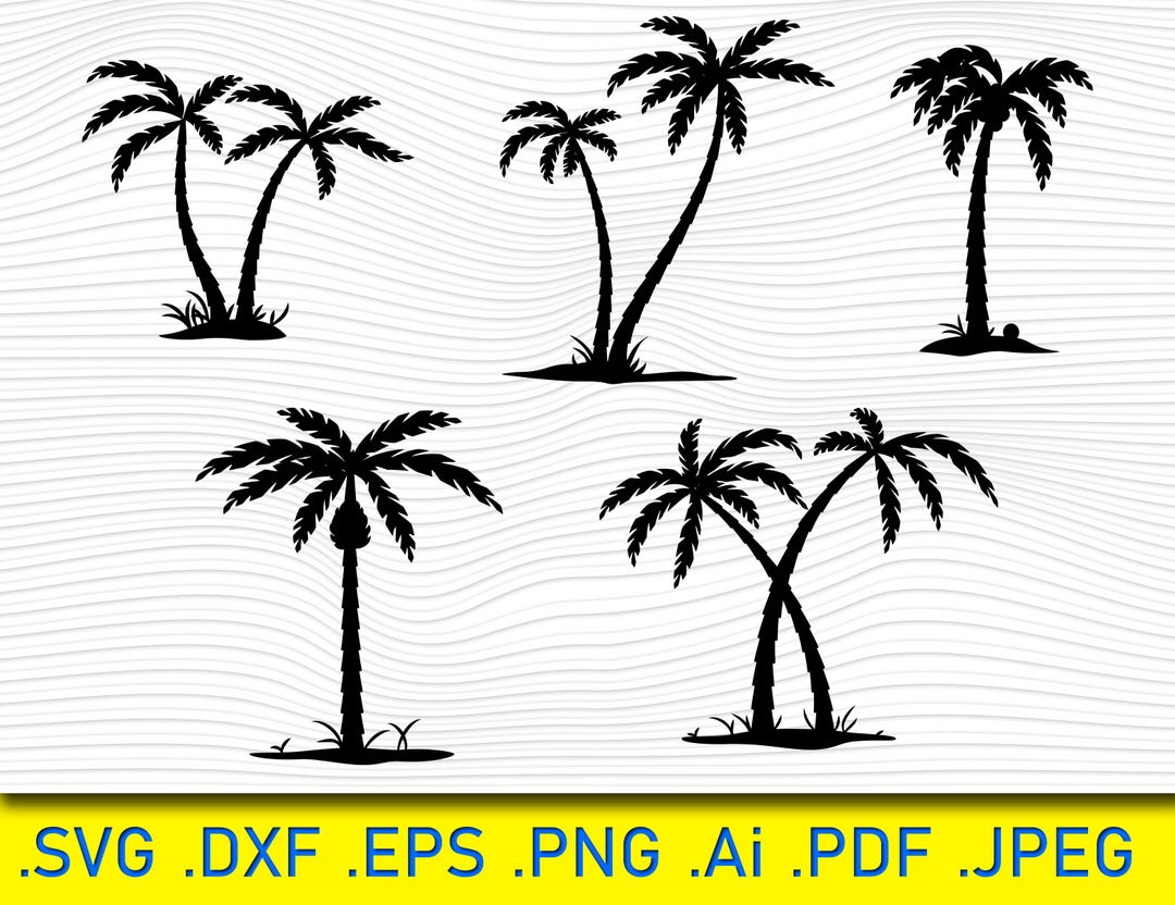 5 Palms BUNDLE, Palm Tree Svg, Summer Svg, Vacation Svg, Holiday Svg ...