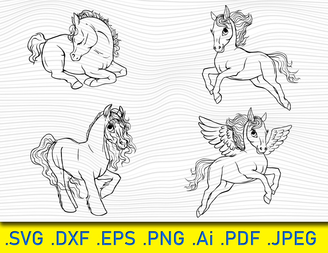 Set 4 Pony, Pony Svg, Horse Svg, Svg Files, Little Pony Svg, Pony ...