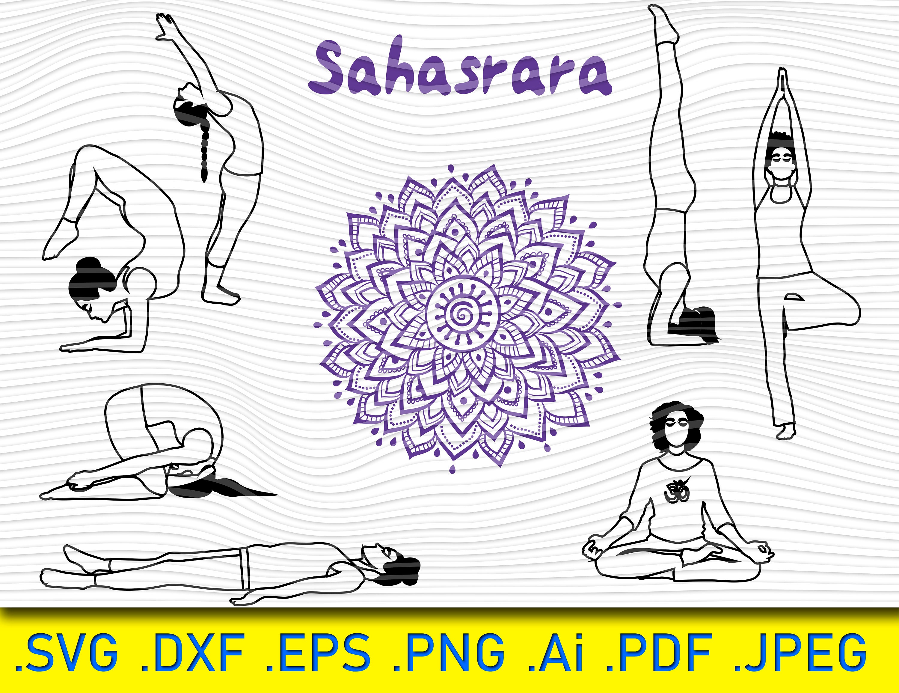 SVG Chakra Yoga Sahasrara Mandala Symbol Vector Layered Cut | Etsy