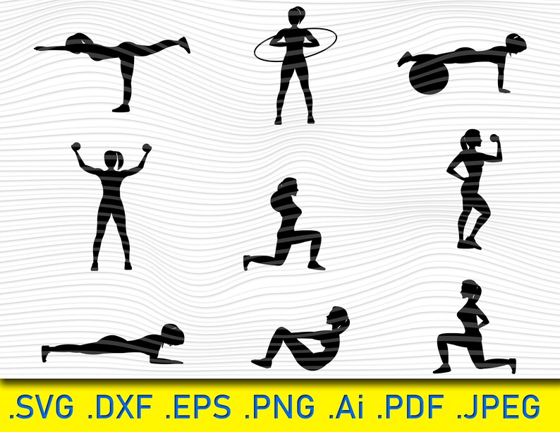 Fitness Woman Fitness SVG Bundle Fitness SVG Fitness Cut - Etsy