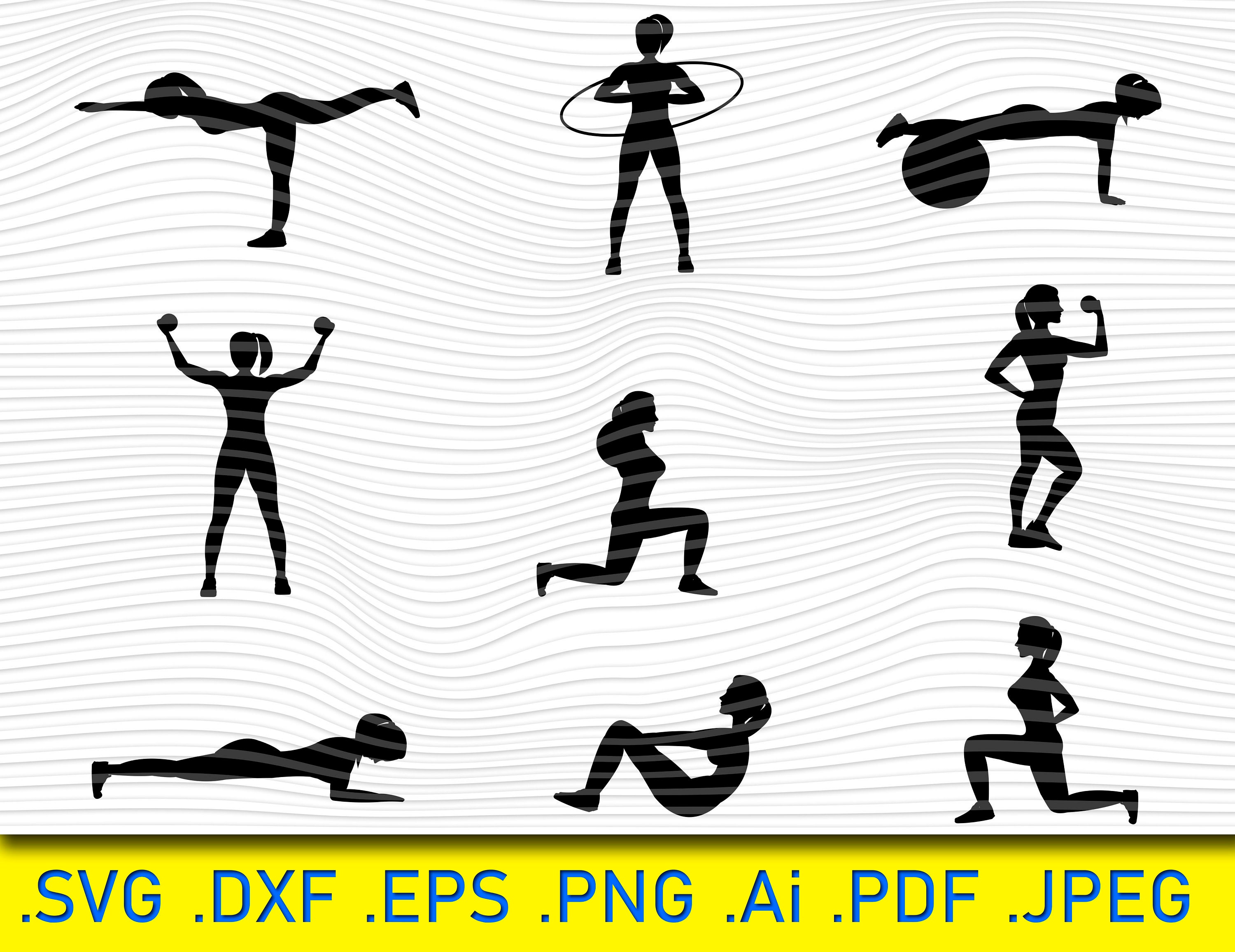Fitness Woman Fitness SVG Bundle Fitness SVG Fitness Cut - Etsy