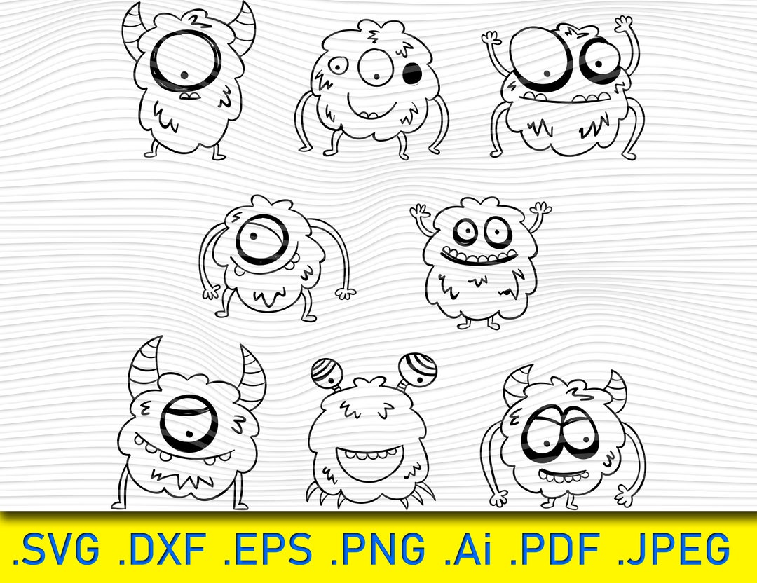 Cute Coloring Kids With Monster Collection, Cute Monsters Baby Clipart ...