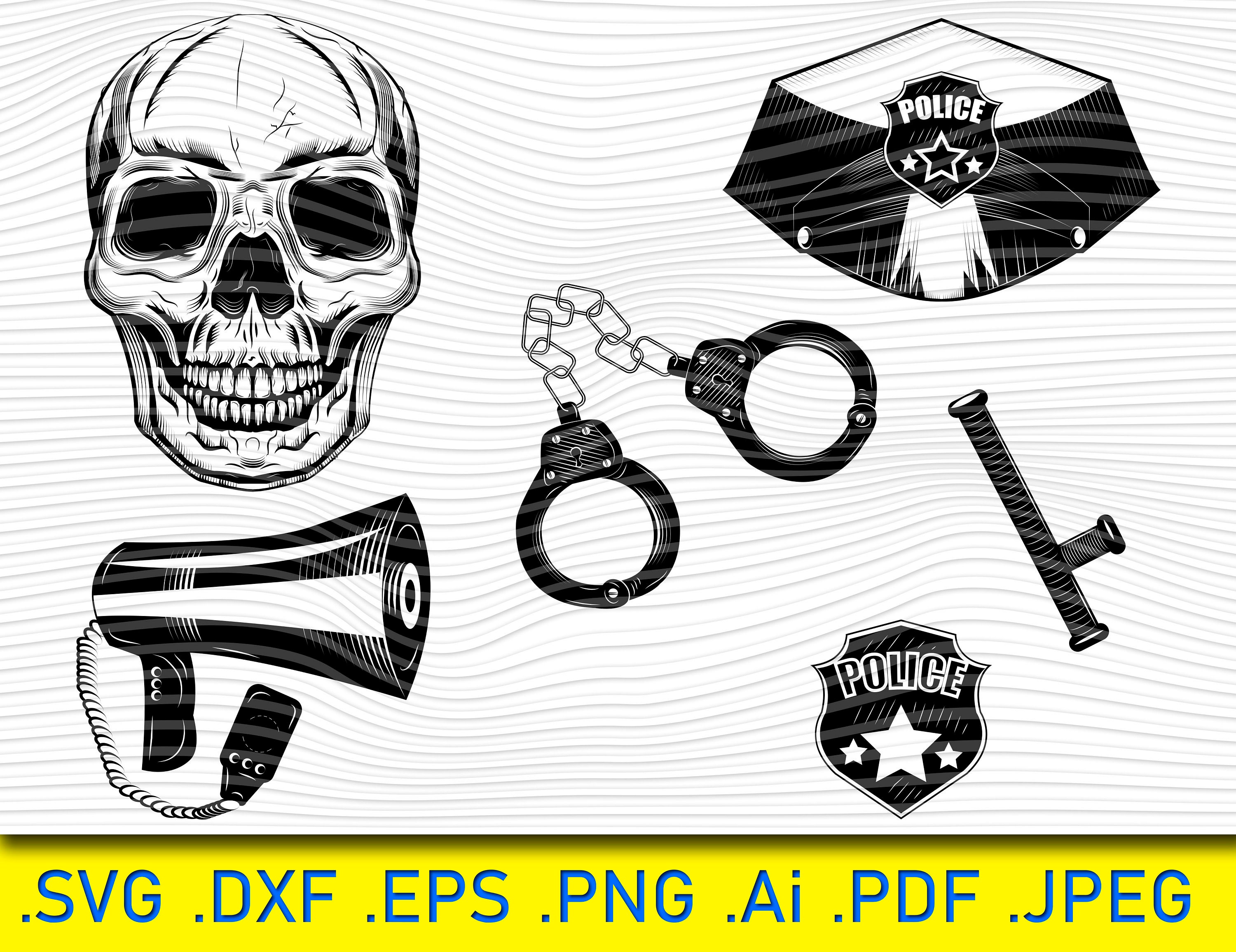 Police Equipment Skull Police Cop Shield Law Enforcement | Etsy