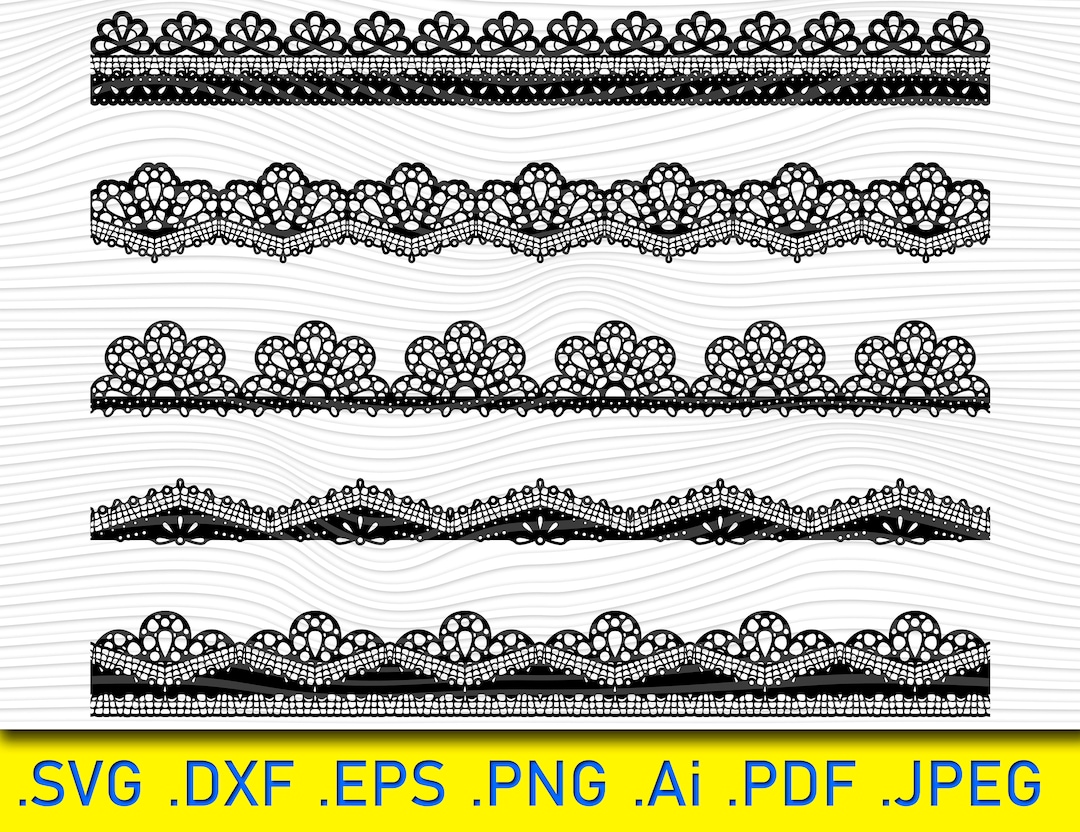 Lace Trim Border, Boundary Divider, Separator, SVG PNG EPS Cut Files ...