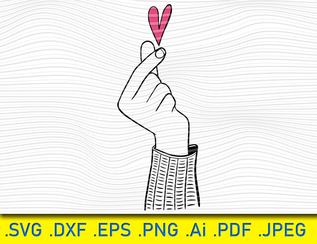 Finger Heart Svg, Korean Finger Heart Clipart, Kpop Finger Heart Png ...