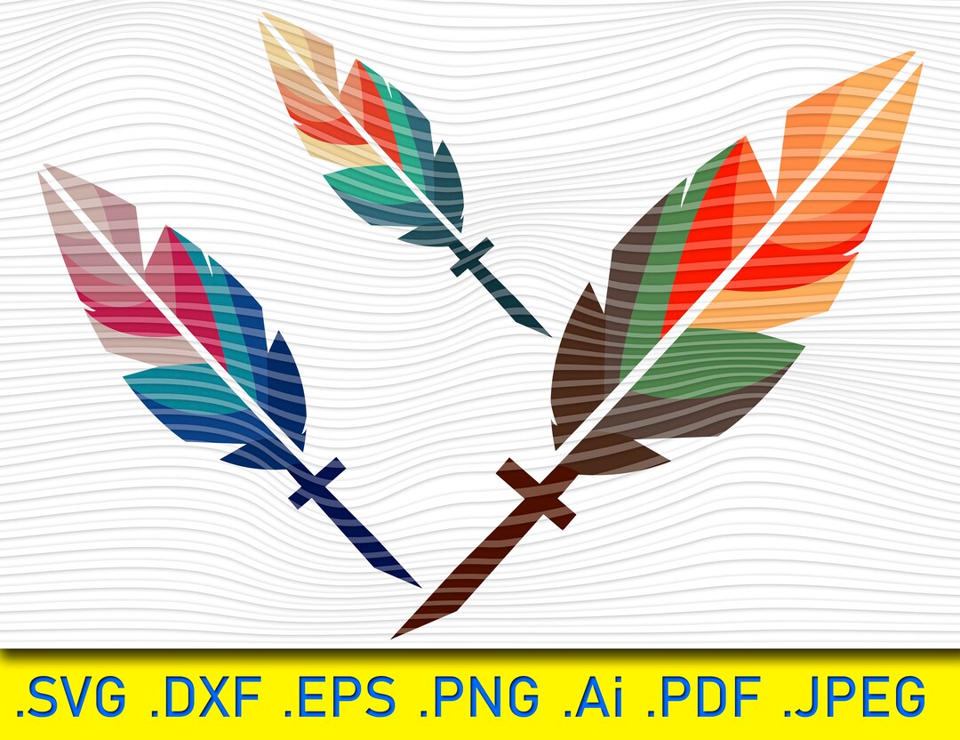 Feather SVG, Feather Svg Bundle, Feather Clipart, Boho Feathers Svg ...