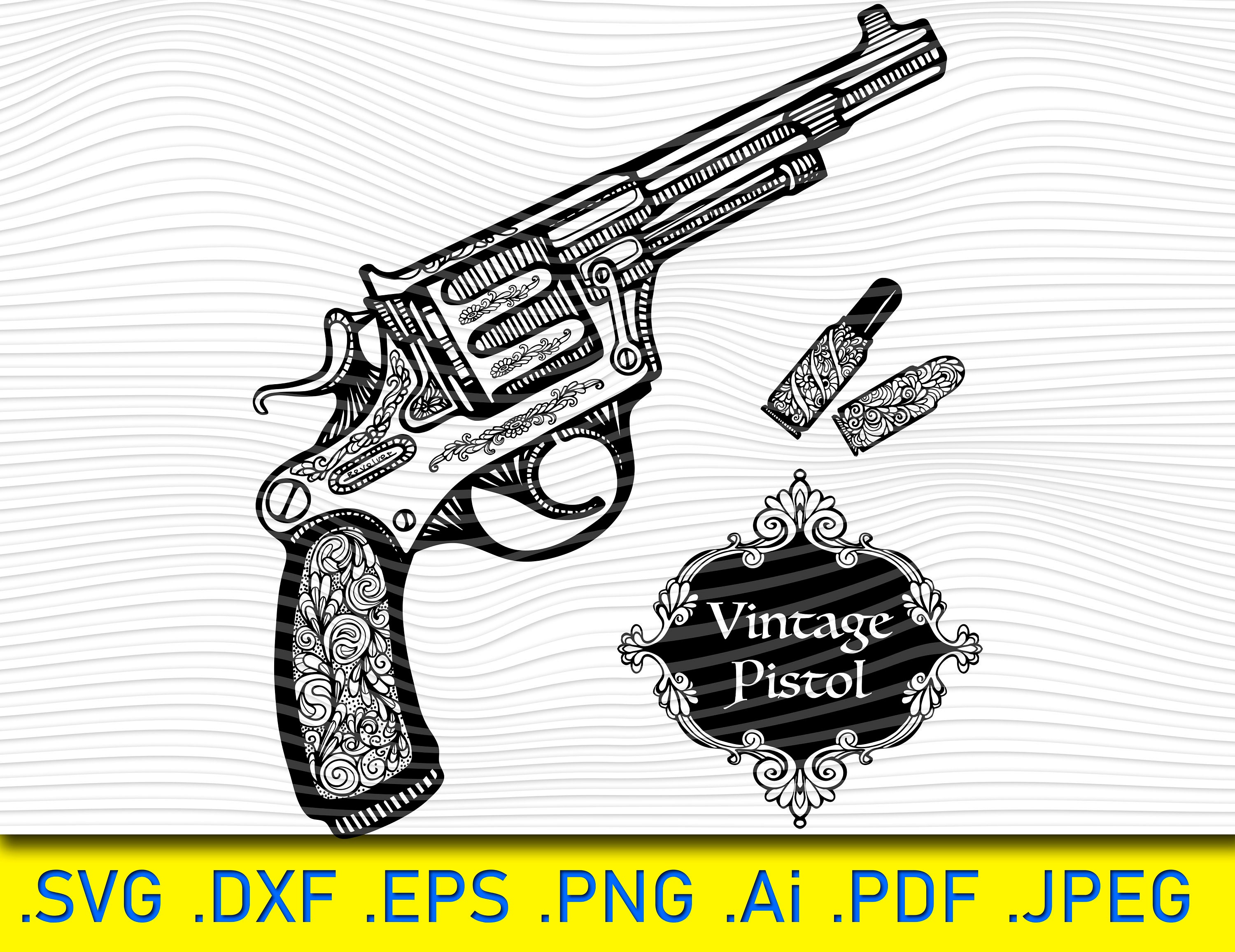 Pistolas svg Gun Logo Revolver SVG Gun SVG Pistola SVG - Etsy México
