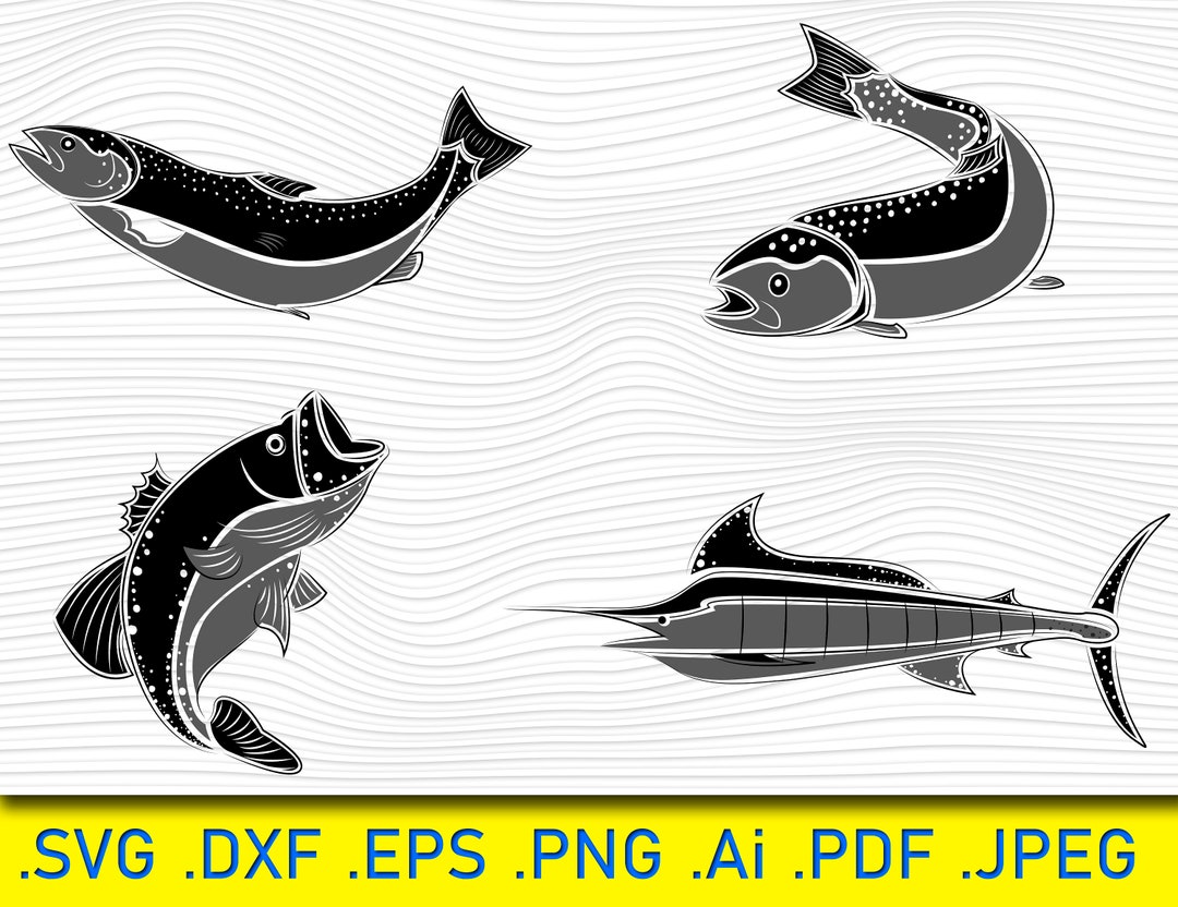 Fish, Fish SVG, Fishing SVG, Cricut,, Clipart, Silhouette, Vector ...