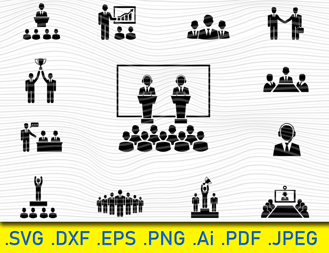 13 Business Icons, Conference Svg, Presentation Svg, Meeting People ...