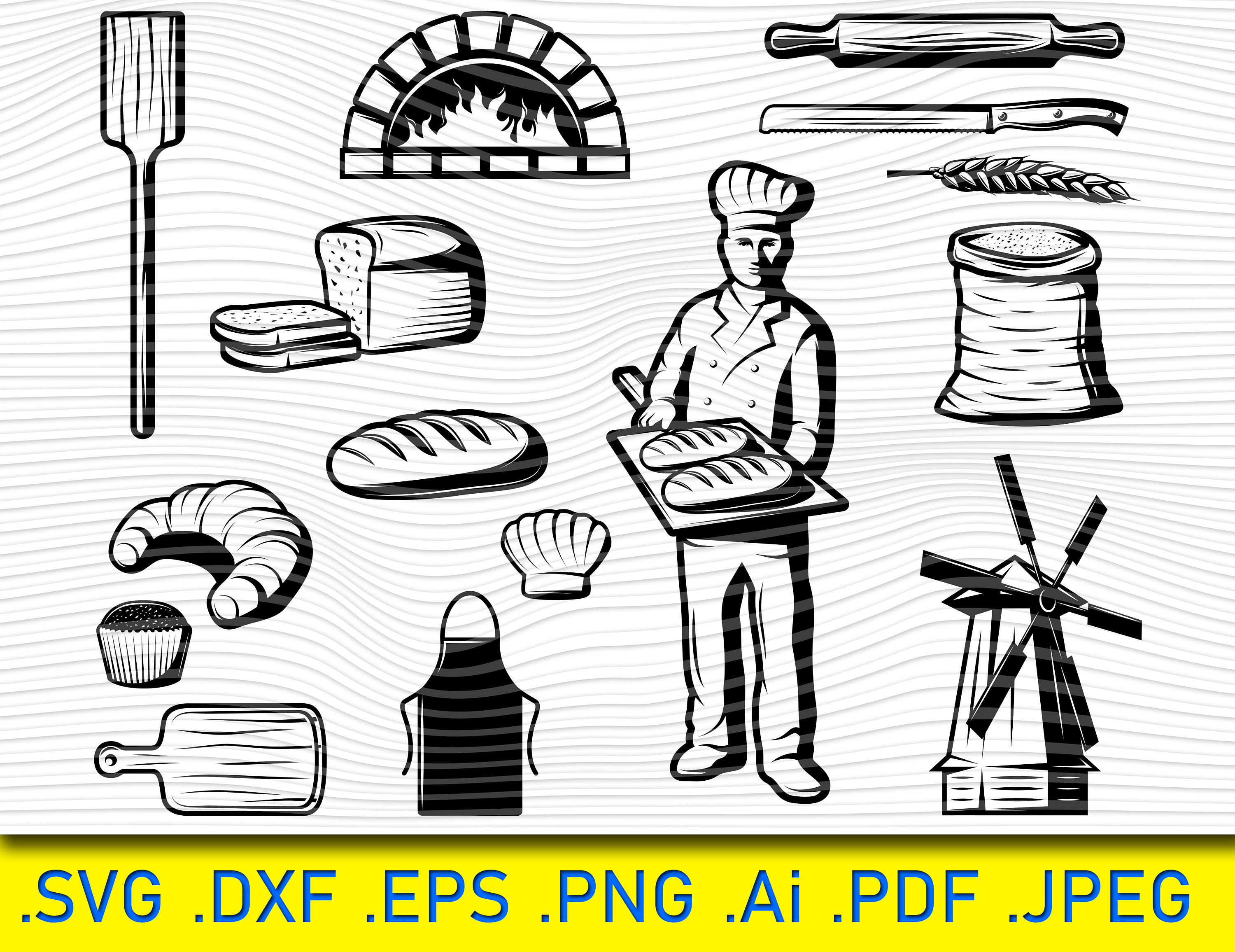 Bakery Elements Baking SVG Bakery Svg Cutting Files Cricut - Etsy