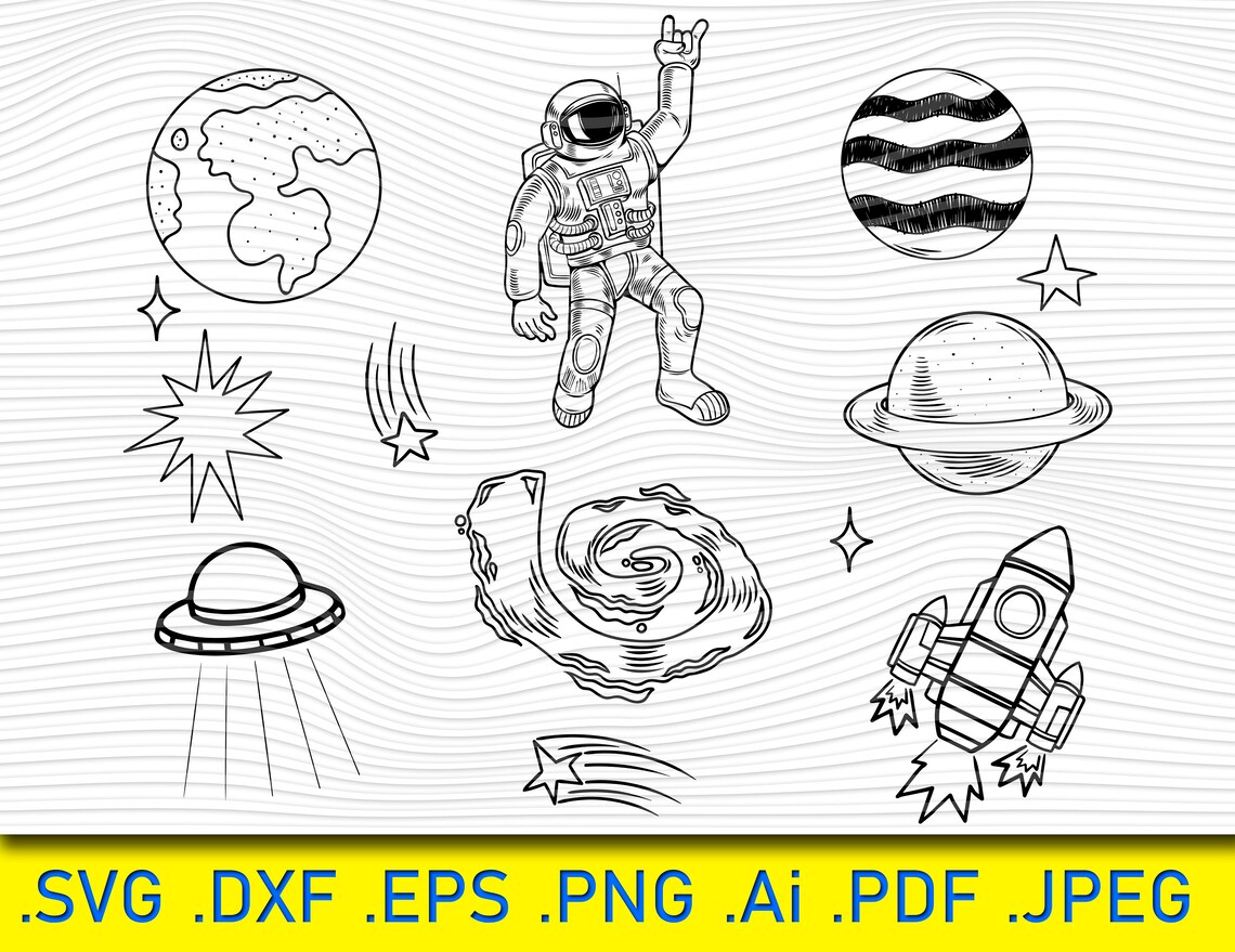 13 Space Svg Bundle Cartoon Space Svg Planets Svg Earth - Etsy