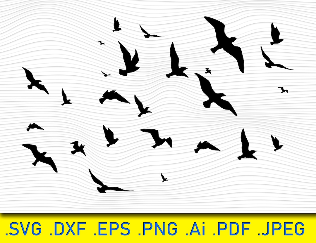 Flying Birds SVG Bundle: Silhouette Vector Graphics (digital Download ...
