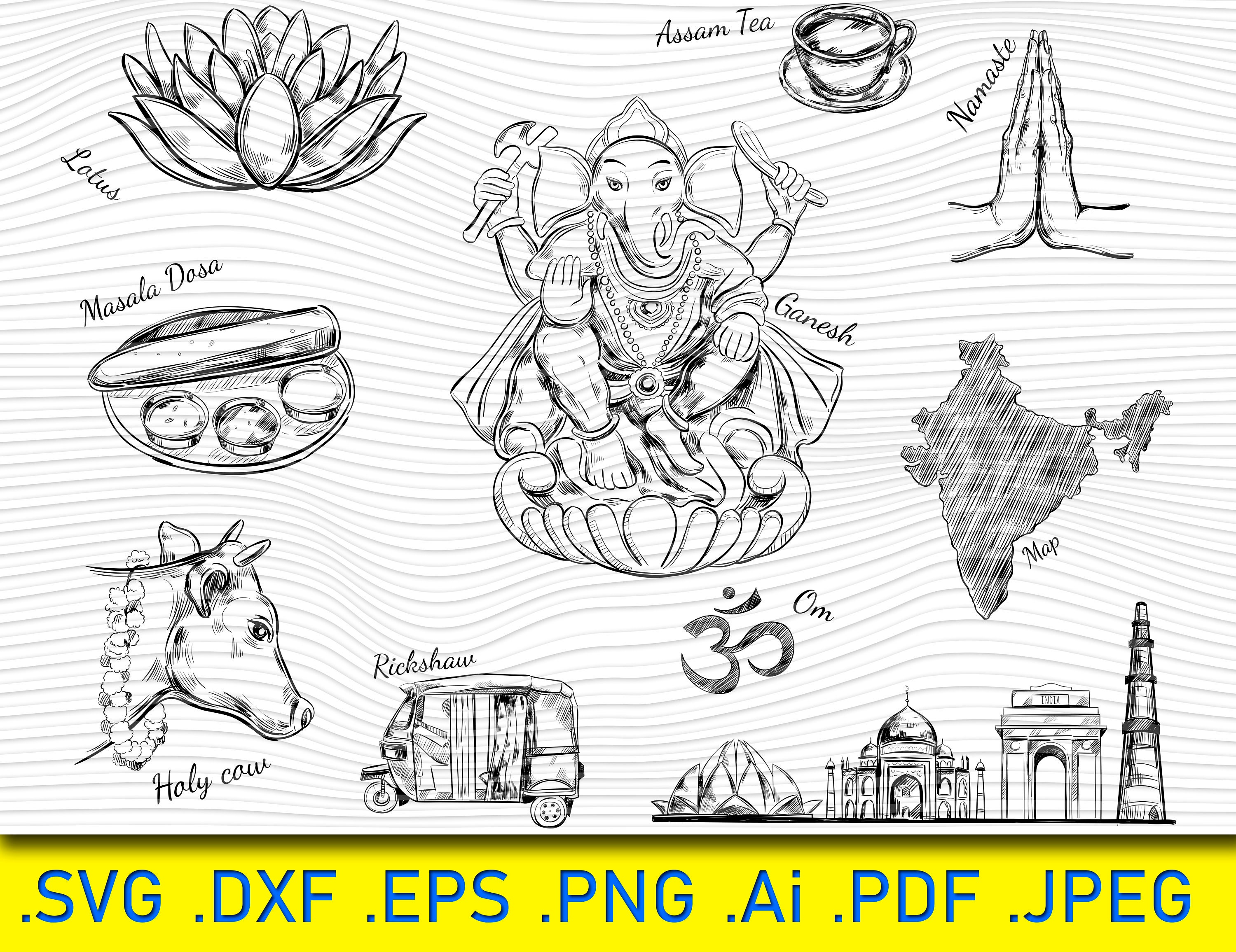 17 India Sign Svg Yoga Symbol Svg Lotus Flower Svg Hinduism - Etsy UK