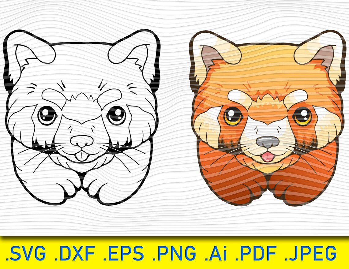 Red Panda Panda SVG Face Panda SVG Cute Panda SVG for - Etsy