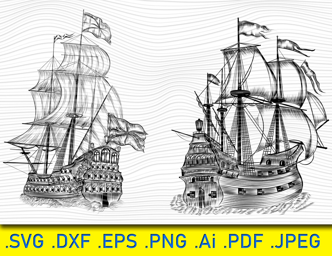 Ship SVG Bundle Ship SVG Sailing Ships Clipart Ship Cut - Etsy