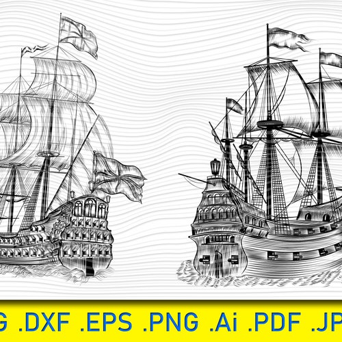 Ship SVG Bundle Ship SVG Sailing Ships Clipart Ship Cut - Etsy