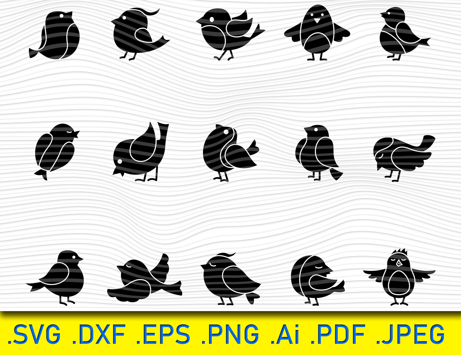 15 Birds svg Birds bundle svg Birds svg files cricut Birds | Etsy