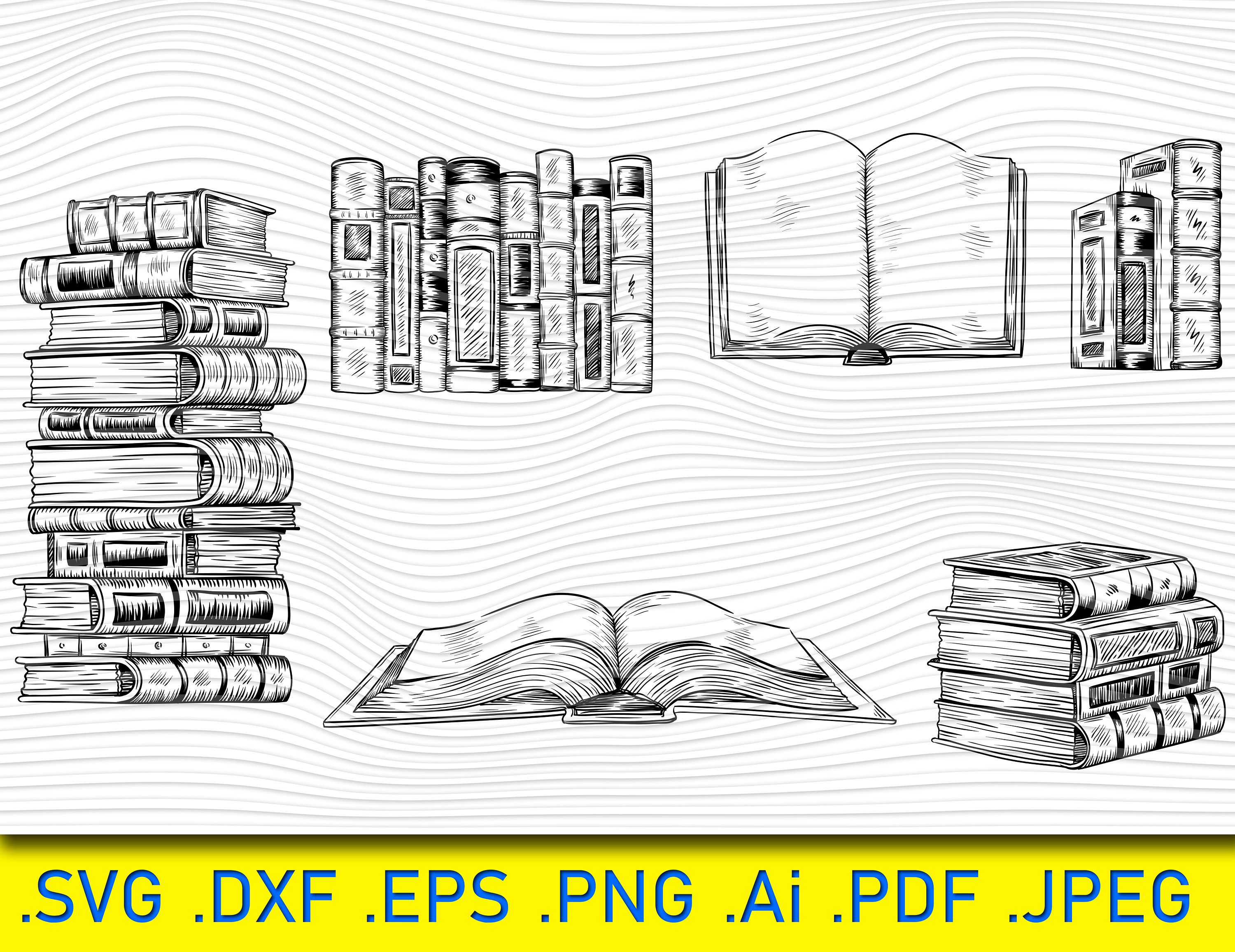 Book SVG Library SVG Book Silhouette Magazine Svg | Etsy