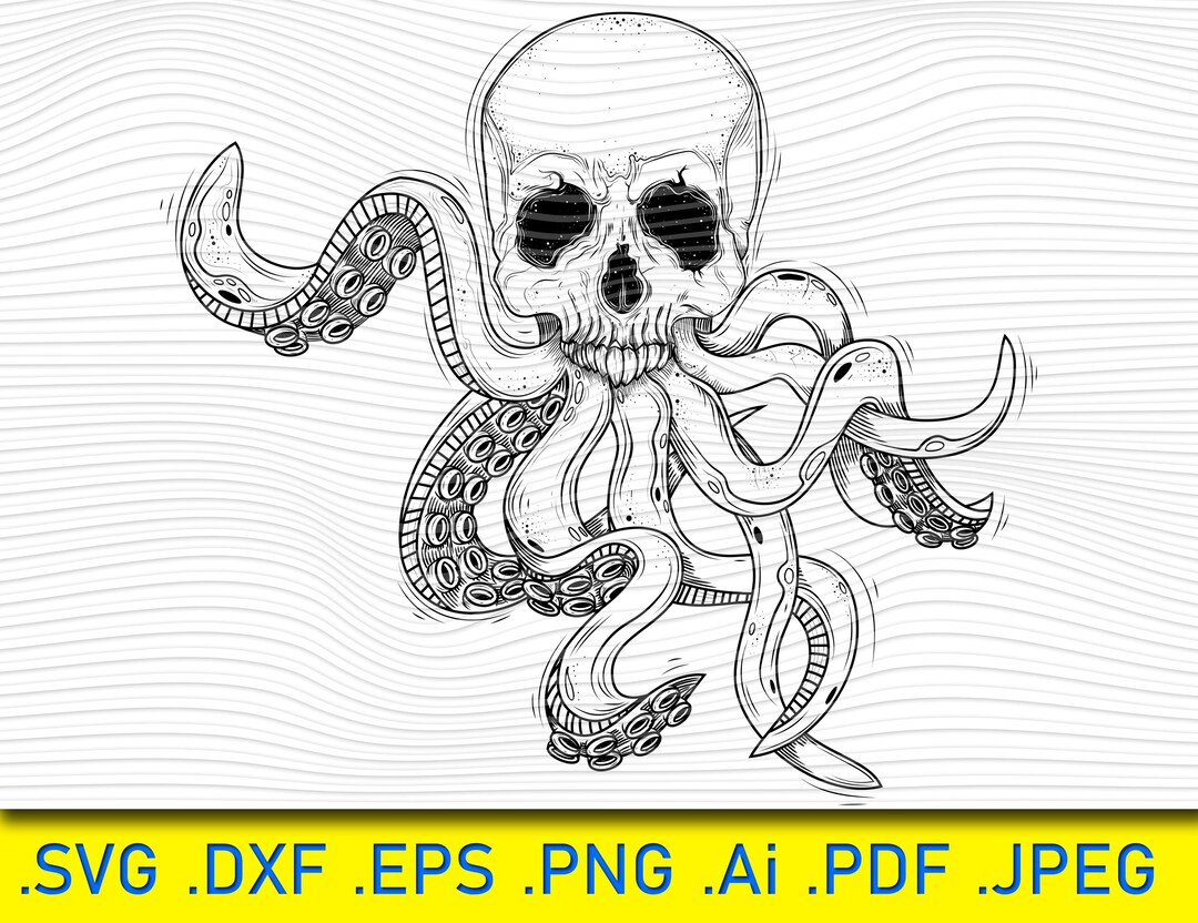 Skull Svg, Octopus, Tattoo,tattoo Octopus,skull,tattoo Skeleton,tattoo ...
